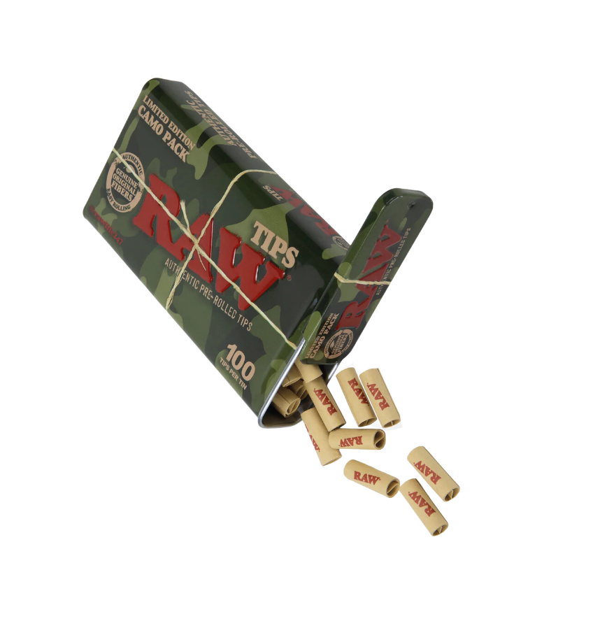 RAW | Camo Pre-Rolled Tip Tin 100ct – TdH Mx