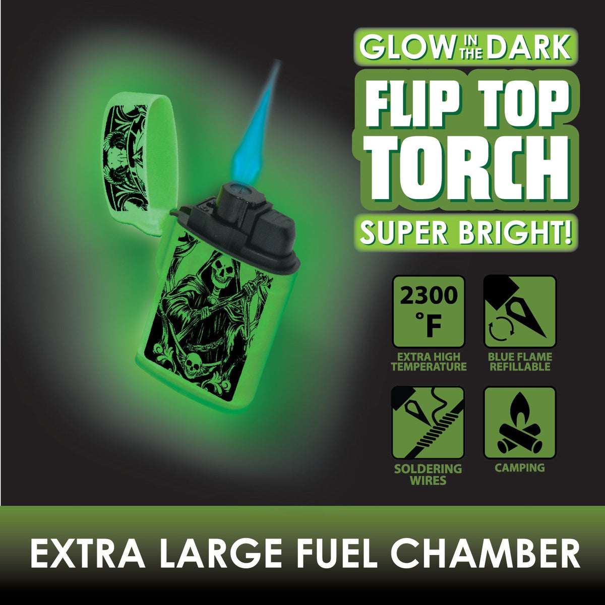 Smokezilla | Flip Top Torch Glow-in-the-Dark – TdH Mx