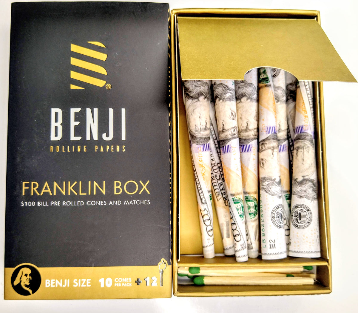 BENJI | Franklin Box Conos Pre Rolados + Cerillos – TdH Mx