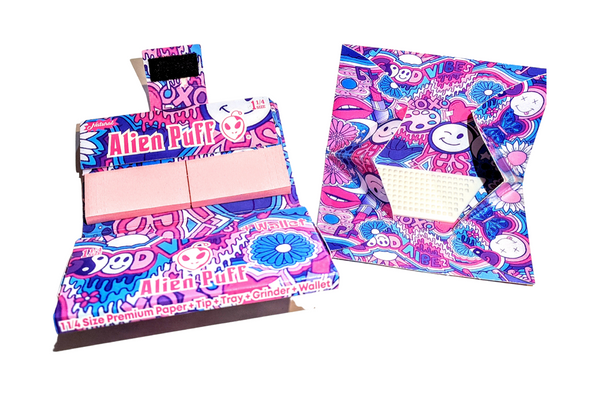 Alien Puff | Kit 5 en 1 Papeles + Filtro + Grinder + Charola – TdH Mx